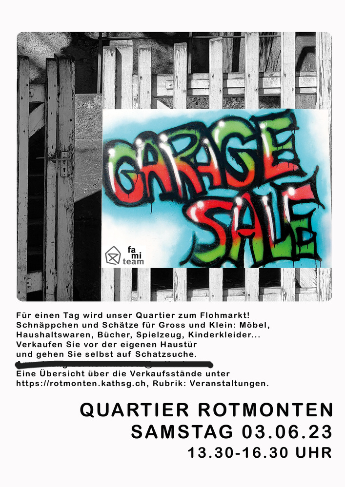 Garage Sale Rotmonten, 9010 St. Gallen - Flohmarkt.ch